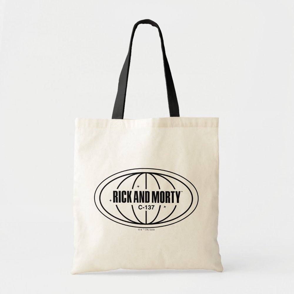 Retro Rick and Morty C-137 Dimension Badge Tote Bag - Rick and Morty Shop