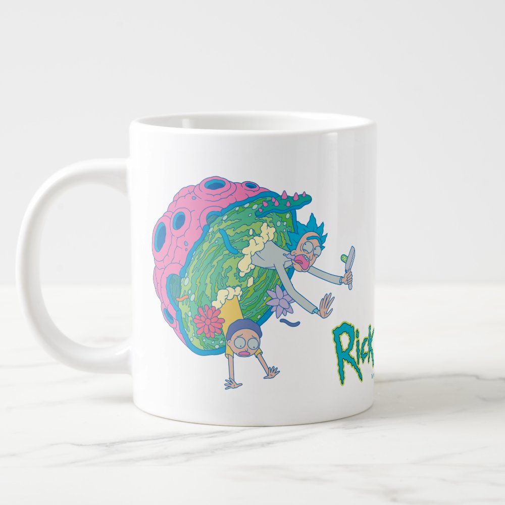 Rick and Morty Falling From Infected Portal Giant Coffee Mug - Rick and ...