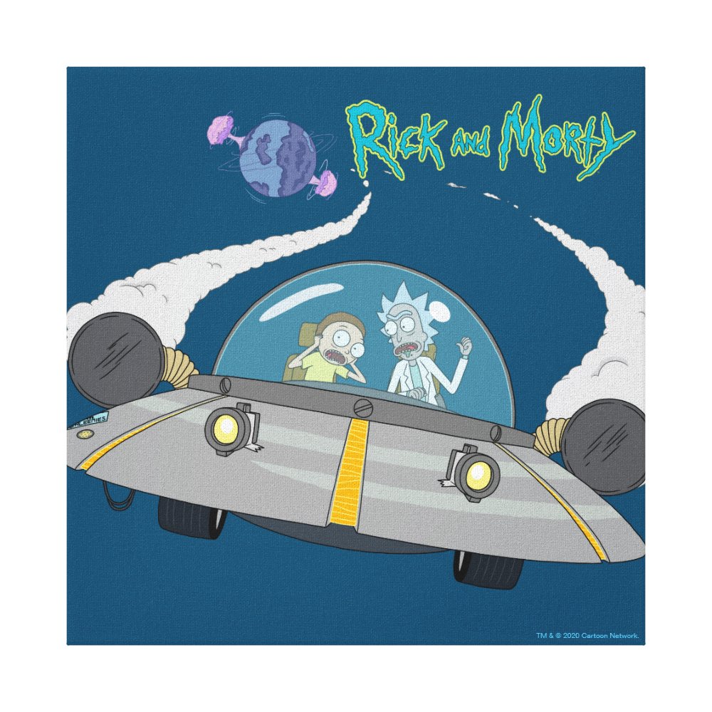Rick and Morty Flying Off In Space Ship Poster - Rick and Morty Shop