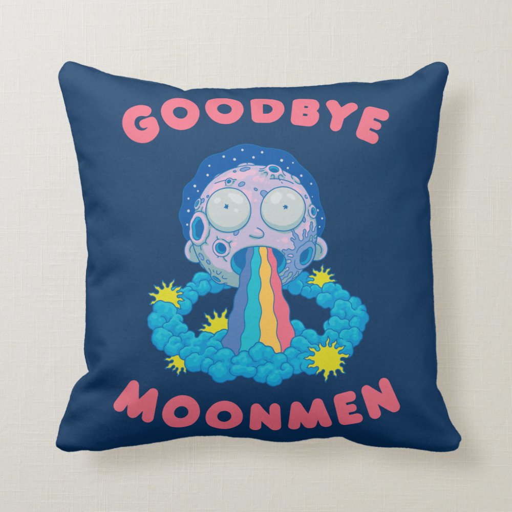 Rick and Morty Goodbye Moonmen Throw Pillow - Rick and Morty Shop