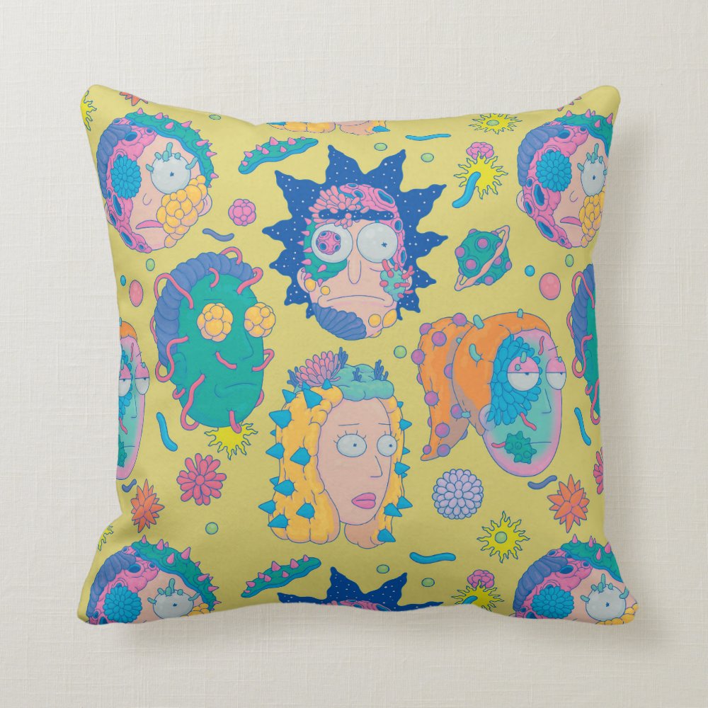 Rick and Morty Infected Smith Family Pattern Throw Pillow - Rick and ...
