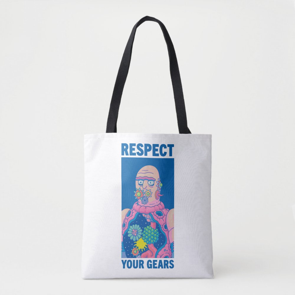 Rick and Morty Respect Your Gears White Tote Bag - Rick and Morty Shop