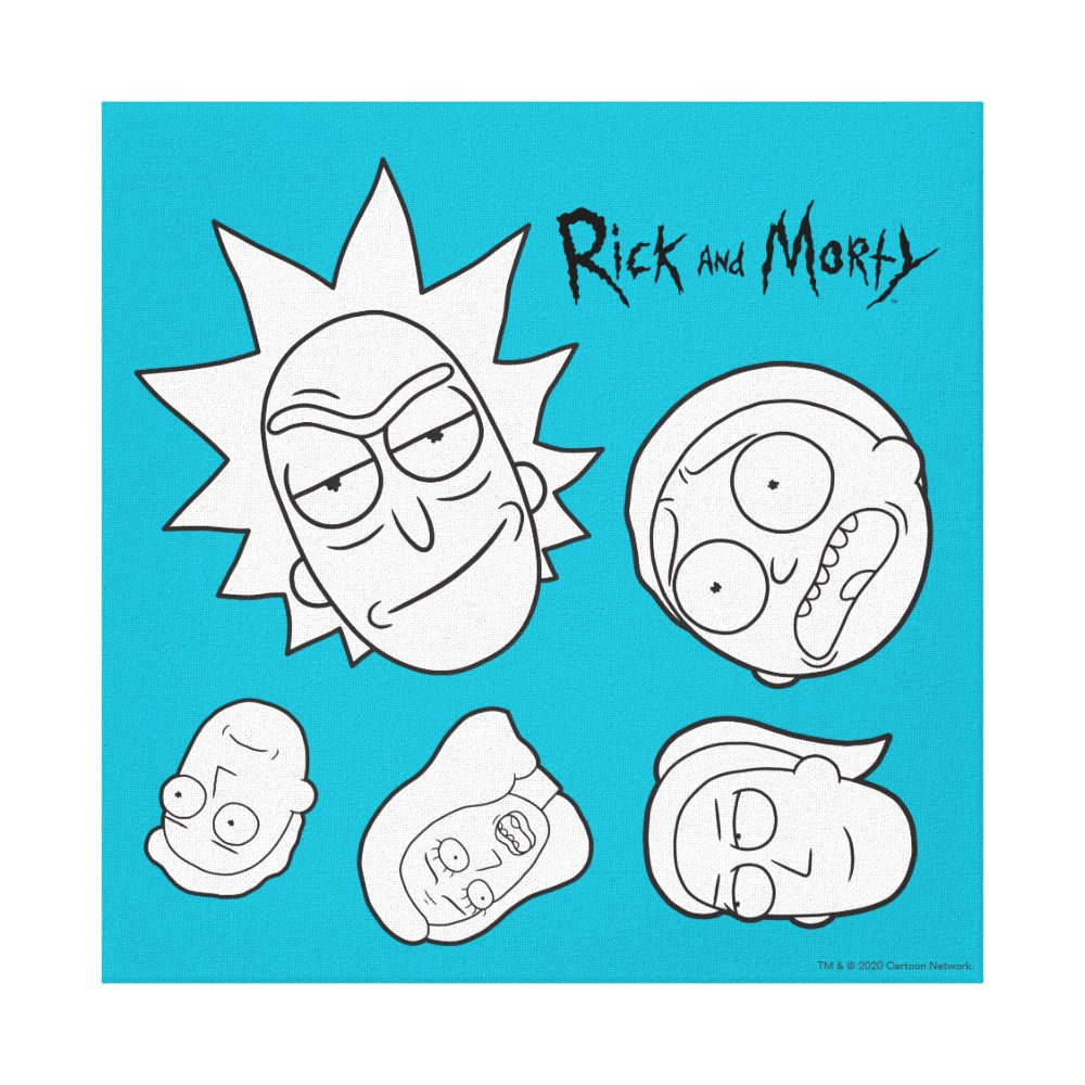 Rick and Morty Smith Family Head Pattern Poster - Rick and Morty Shop